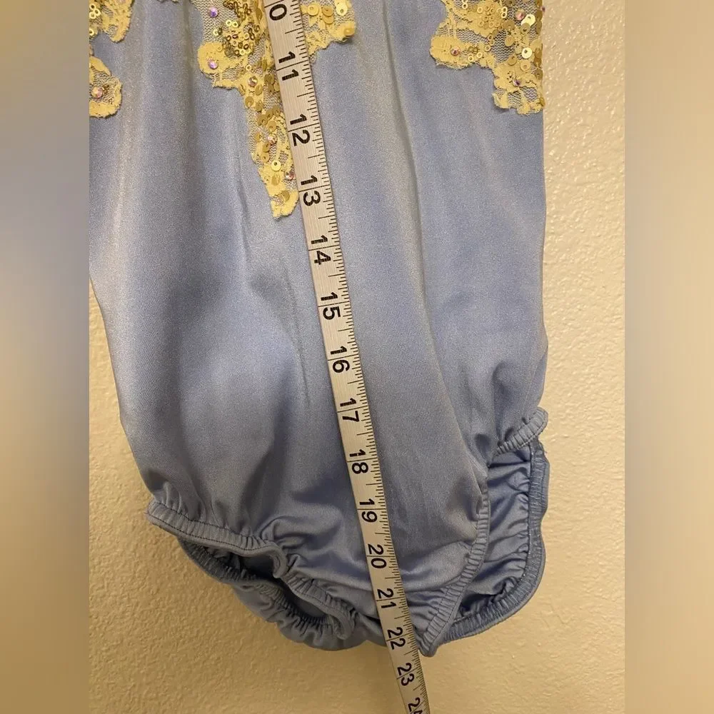 Kelle | Costumes | Rare Kelle Dance Solocostume Illusion Blue Gold ...